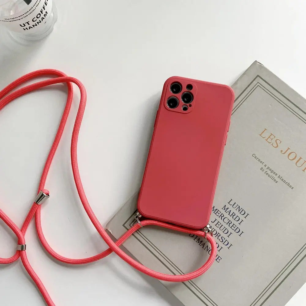 Blue, Green, Red Phone Case with Strap - Case with Lanyard for iPhone ...