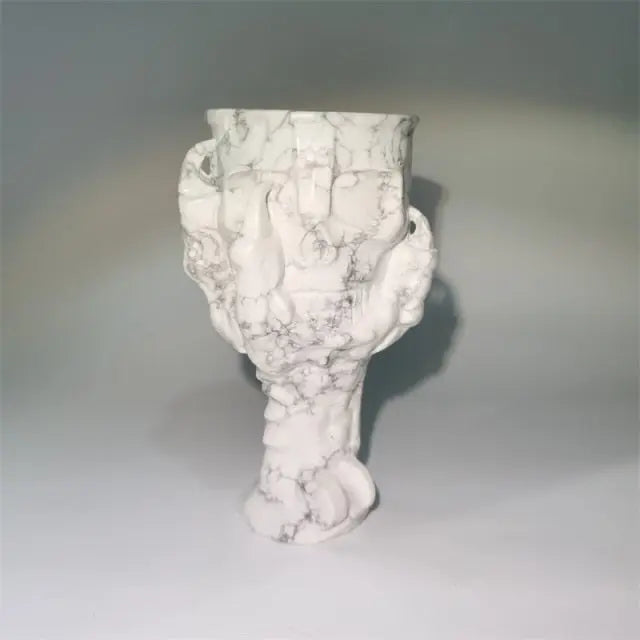 Carved Obsidian Medieval Skull Goblet Cup Chalice - Held By Eagle Claw ...