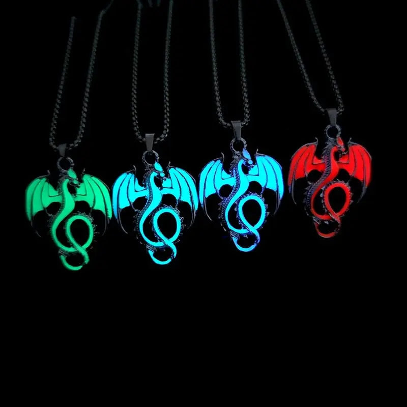 Glow in the dark dragon necklace store
