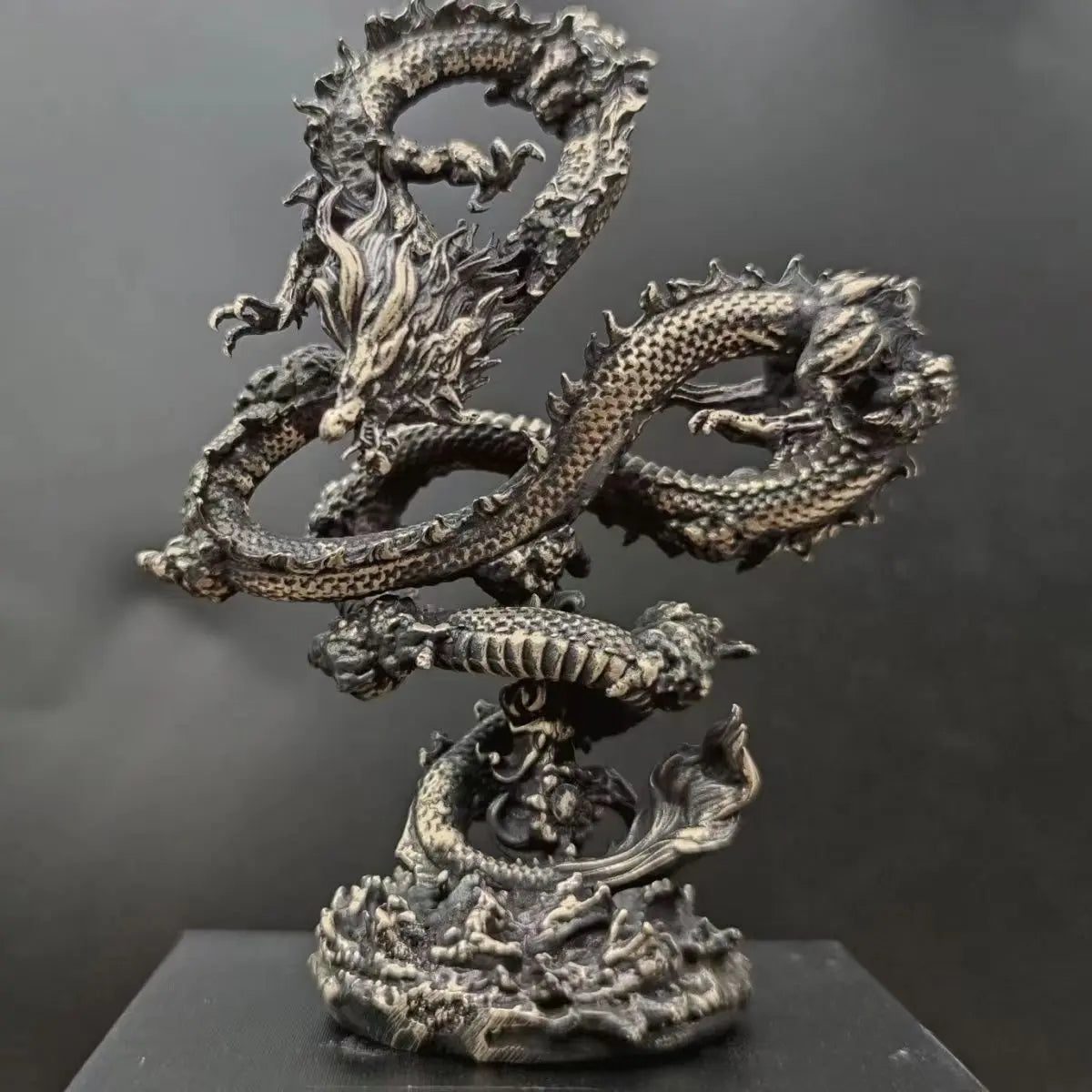 Lord of Choas Dragon Emperor - Black Dragon Statue Asian Metal Art ...