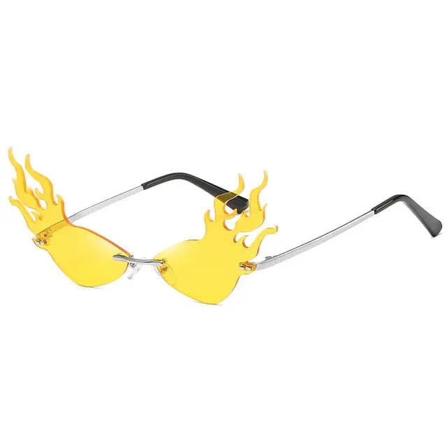 Fireball - Fire Flame Sunglasses Clear Cat Eye Red Transparent Lens ...