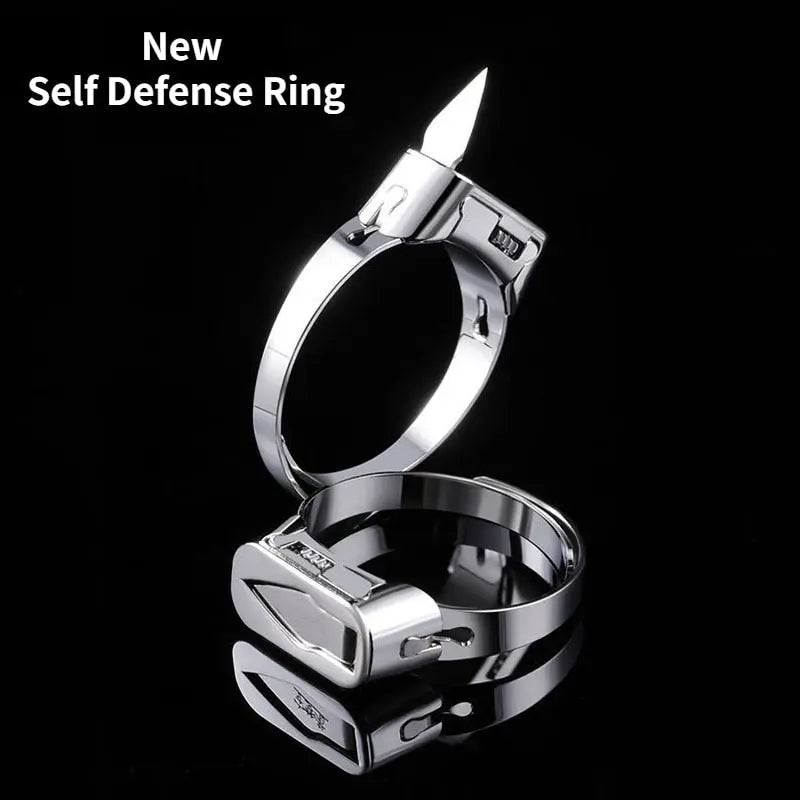 Razor Blade Ring With Knife Self Defense Spike Ring With Hidden Blade ...