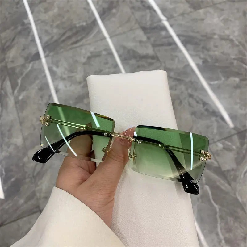 Sophisticate - Small Rectangle Sunglasses Womens Vintage Tinted Lens ...