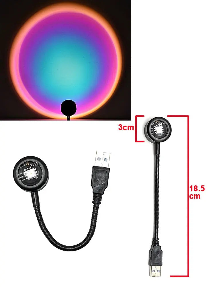 USB Sunset Projection Lamp - Shop Sunset Lamp Under 30 Tiktok RGB Lamp ...