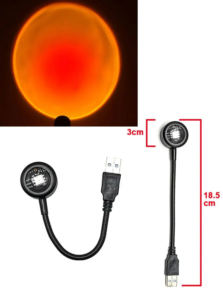 USB Sunset Projection Lamp - Shop Sunset Lamp Under 30 Tiktok RGB Lamp ...