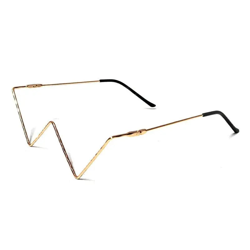 Waveform - Half Frame Glasses No Lens, Womens Gold Wire Framed Glasses ...